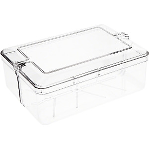 Pioneer Plastics 049C Clear Rectangular Plastic Container, 6.75" W x 4.8125" D x 2.375" H, Pack of 2