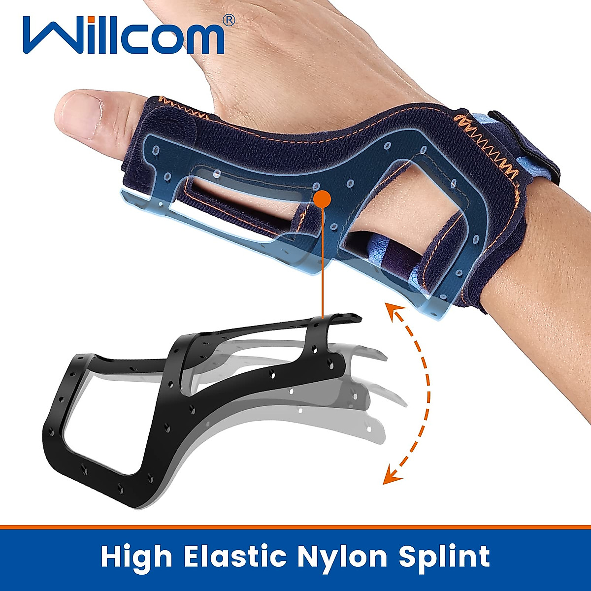 Willcom Ventilated Thumb Brace for Arthritis Pain Relief, Without Limiting Hand Function, Spica Splint for Tendonitis, Trigger Finger for Men Women(Medium,6.3-7.3 inch)