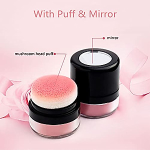 Loose Powder Blush Air Cushion Blush Natural Blusher Bright Shimmer Face Blush for Cheek Highly Pigmented Blush Makeup Easy to Blend Makeup Blushin, All Day Wear(04#)