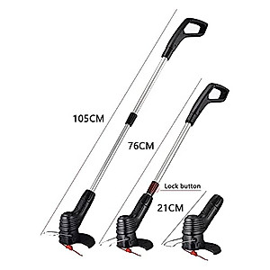 Cordless Lawn Mower 2000mAh Electric Lawn Mower Cordless Grass Hedge Trimmer Adjustable Handheld Mowing Machine Garden Power Tool with 18650 Battery