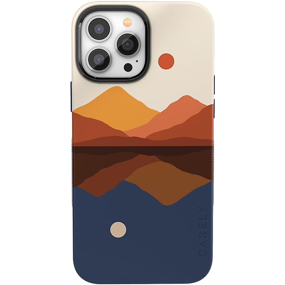 Casely iPhone 14 Pro Max Case | Opposites Attract | Day & Night Colorblock Mountain Case | Compatible with MagSafe