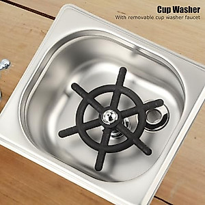 G1/2 Thread Commercial Cup Washer, Automatic Cup Washer Cleaner, Stainless Steel Glass Rinser for Bar Pub Restaurant Accessory, with Connector, Multifunctional Cup (small cup