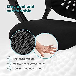 Office Chair Mid Back Desk Chair Ergonomic Mesh Computer Gaming Chair with Larger Seat, Executive Height Adjustable Swivel Task Chair with Lumbar Support Armrest for Women Adults