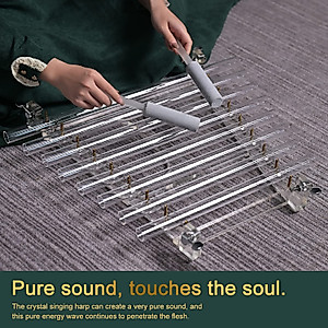 CVNC 440HZ 8 Note CDEFGABC Quartz Crystal Singing Harp Including Free Alumina Carrry Case Healing Musical Instrument For Sound Therapy