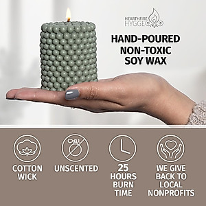 Hearthfire Hygge Bubble Candle Soy Candle Sets | Unscented Mini Pillar Candle Aesthetic | 25-Hr Burn Time Bubble Candles Aesthetic | Trendy Colored Funky Candles | Soy Wax Preppy Candles