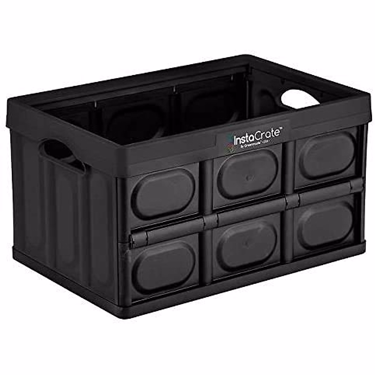 Instacrate 3-Pack Collapsible 12-Gallon Storage Bin for Easy Storage (Black) (6-Pack)