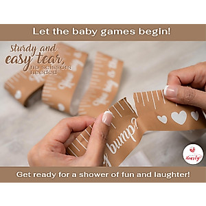 Party Hearty Funny Baby Shower Games for Girl or Boy Activities, 2 Rolls, 2 inches x 150 feet, Kraft Tummy Measure, Fun & Easy Idea