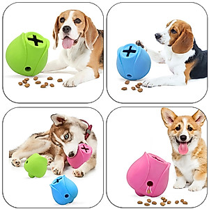 Dxmnoly Dog Treat Ball Food Dispensing Toys, Soft Rubber Chewers Treats Stuffable Dog Toys, Tumbler Leaking Ball Dog Toys for Teeth Cleaning and Food Leakage for Small Medium Large Dogs