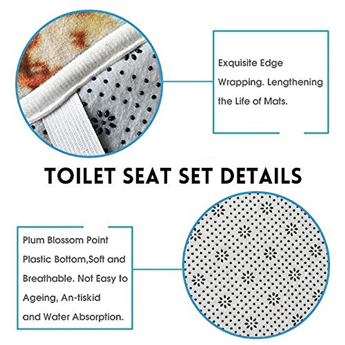 Bath Rugs Bathroom mat Shower Curtain Combination Four-Piece