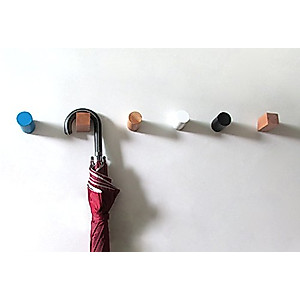 A.B Crew Minimalist Design Decorative Wall Mounted Wooden Coat Hook Hat Hanger(White Square Column)