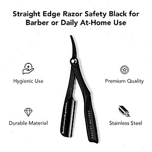 Gentlemen Republic Straight Edge Razor: Premium Black Safety Razor for Professional Barbers and Everyday Home Grooming - Achieve the Shave with Confidence