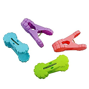 HSCGIN 24pcs Flower Shape Clothes Clips 60x15mm Windproof Photo Paper Pegs Craft Clips for Cloth Drying Hanging Clothespins