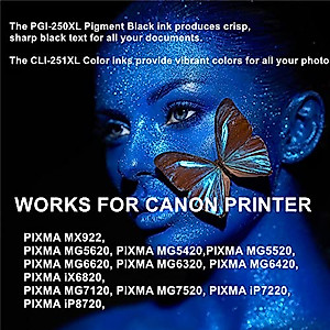 ColorInk Replacement for Canon 250XL 251XL Ink cartridges use with PIXMA iP7220 MG5420 MG6320 MX922 Printer(6PGBK,6BK,6C,6M,6Y,6GY,Total 36 Pack)_
