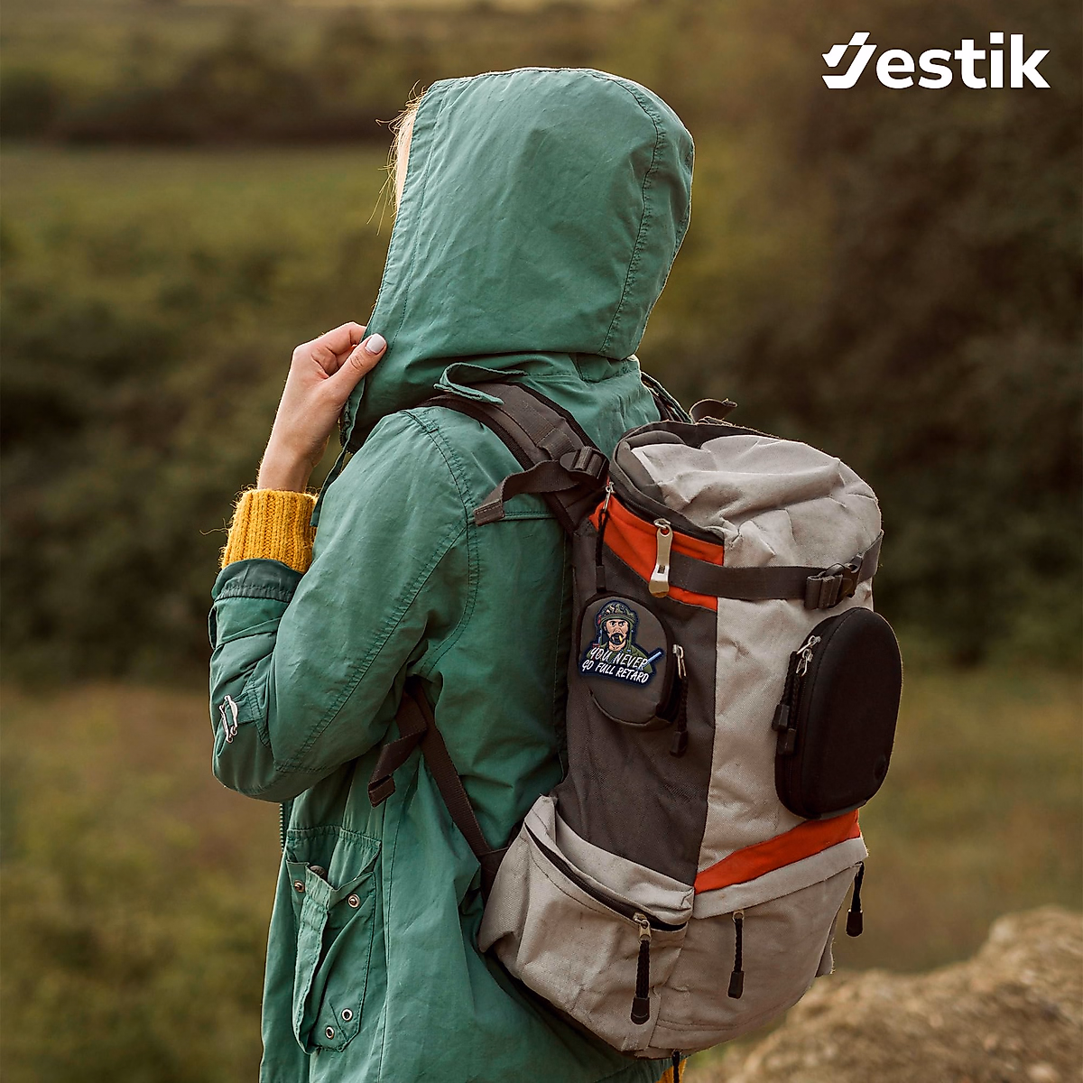 Never Go Full Retard PVC Patch: Humorous Morale Patch with Hook and Loop - Funny Tactical Military Patches, Tropic Thunder, Morale Patches for Backpacks, Helmet and Other Military Tactical Gears