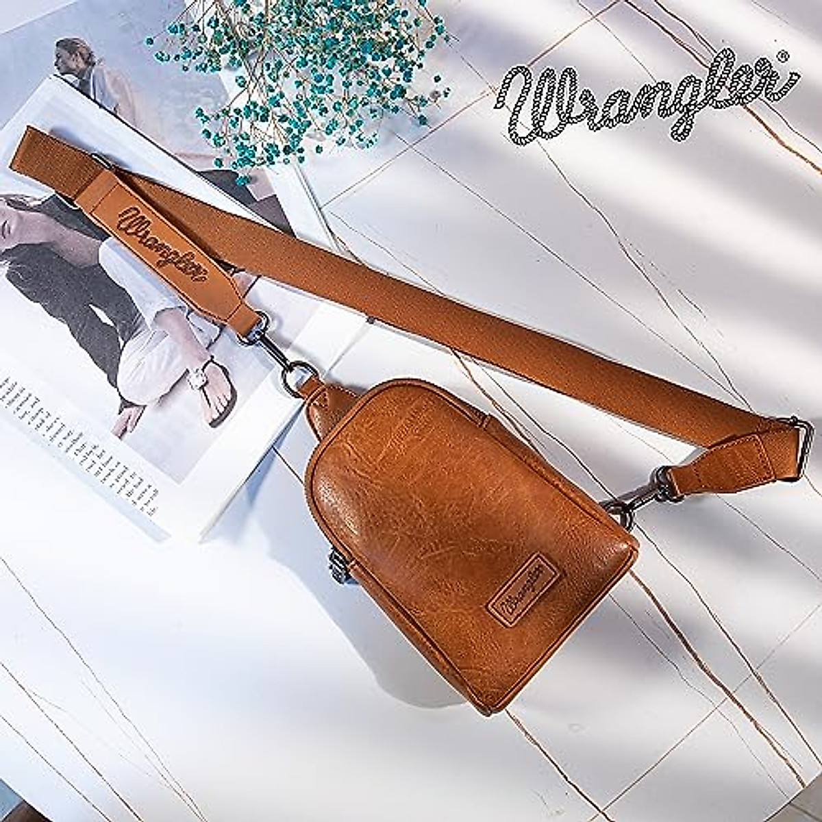 Wrangler Small Crossbody Sling Bag for Women Cross Body Purse Chest Bags for Travel