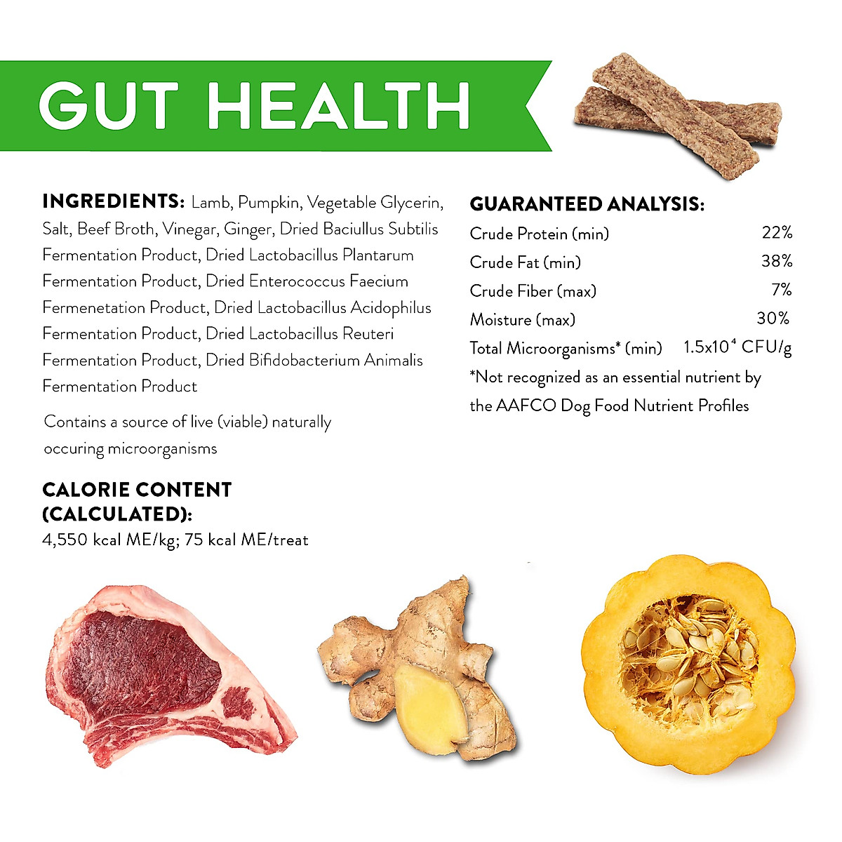 DOGSWELL Gut Health Meaty Jerky Dog Treats, Lamb, 10 oz. Pouch