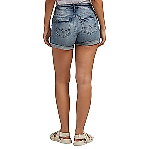 Silver Jeans Co. Women's Suki Mid Rise Curvy Fit Short, Med Wash EKC249, 29