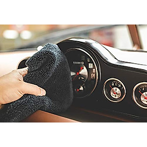 The Rag Company - Creature Edgeless Auto Detailing Towels (10-Pack) Professional 70/30 Blend, Dual-Pile Plush Microfiber, Buffing & Polishing, 420gsm, 16in x 16in, Black