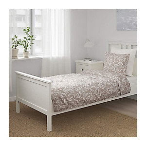 IKEA Varbracka Duvet Cover and Pillowcases Beige White Size: Full/Queen (Double/Queen) 804.125.92