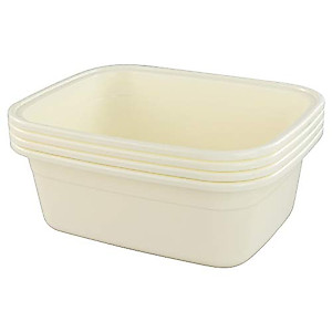 HOMMP 12 Quart Plastic Small Dishpan/Wash Basin, 4-Pack