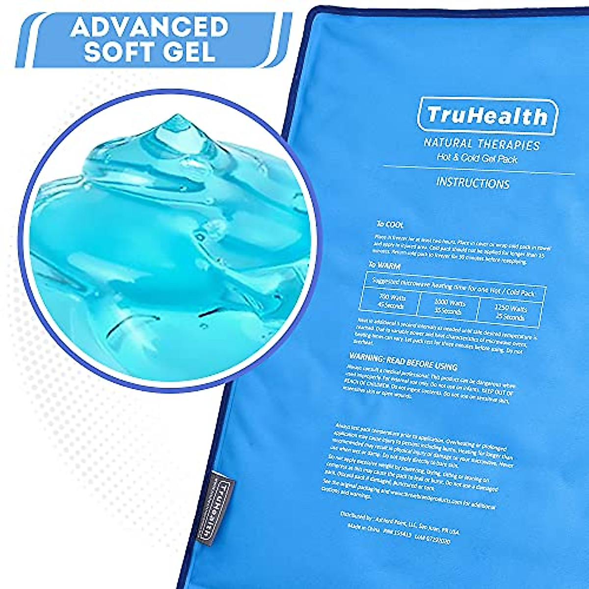 TruHealth Extra Large Ice Pack for Injury (2-Pack) - FSA HSA Approved Hot & Cold Gel Ice Pack - Reusable Ice Packs Pads & Therapy Compress