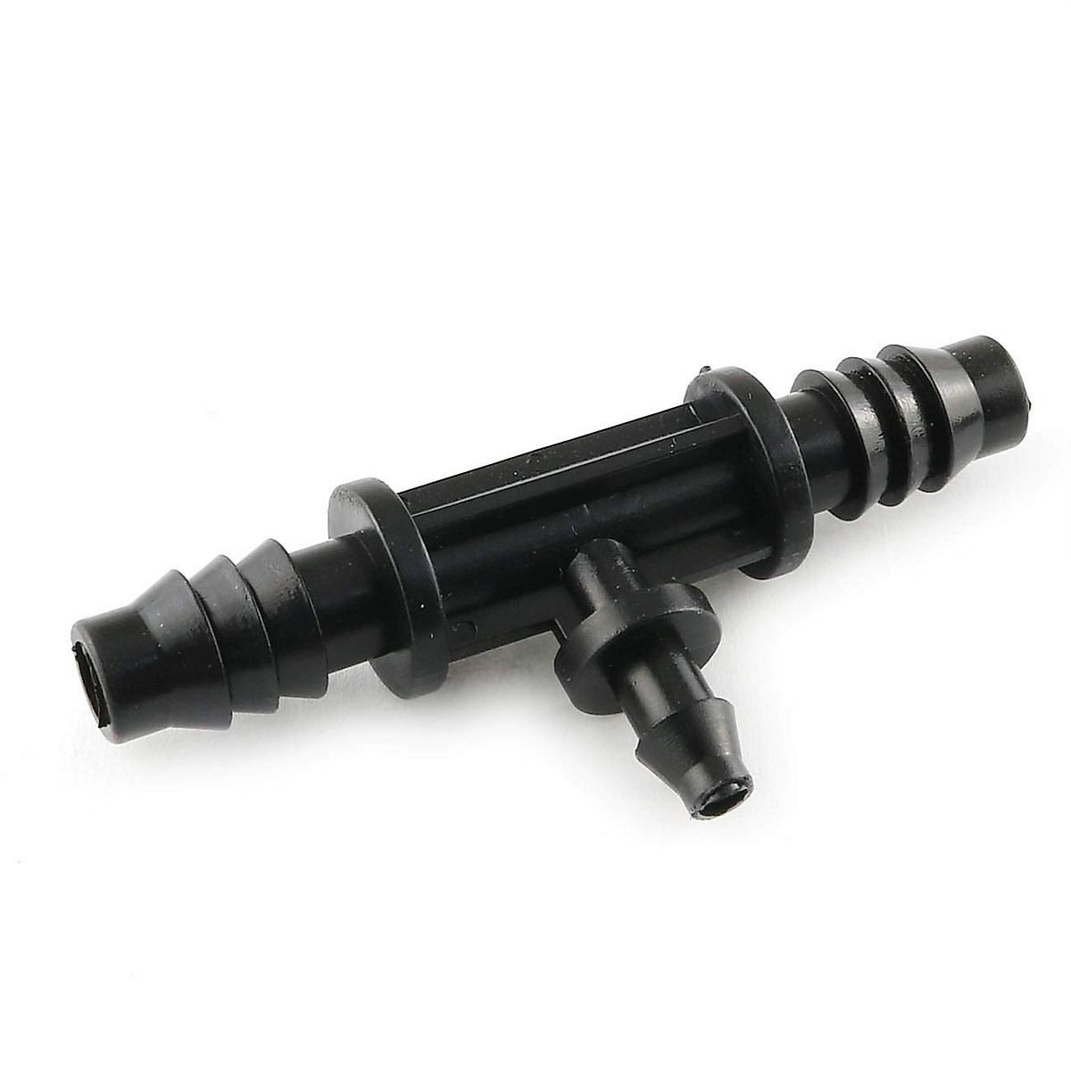 E-outstanding Tee Barbed Connector 10PCS Black 3/8 Inch to 1/4 Inch Greenhouse Drip Irrigation Water Splitter for 4 mm Drip Hose