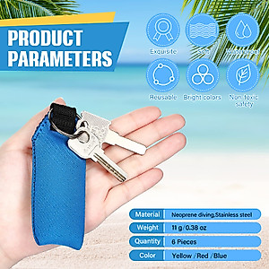 WILLBOND 6 Pieces Floating Boat Keychain Waterproof Floatable Foam Keychain (Yellow, Blue, Red)