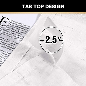 PrinceDeco Natural Linen Curtains 84 Inches Long Tab Top Curtains for Bedroom Light Filtering Window Treatments Panels Breathable and Airy Drapes for Living Room - Set 2 Panels, Off White