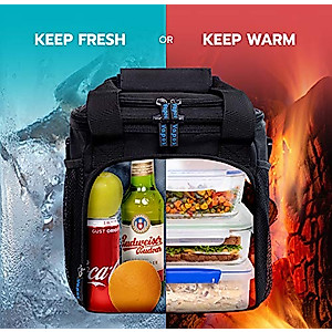 Vapos Roomy Insulated Lunch Bag for Men and Women with Space for More Meals and Snacks. Easy to Clean. Keeps Food Fresh for 8h. Functional Lunch Box for Adults with More Pockets for daily essentials.