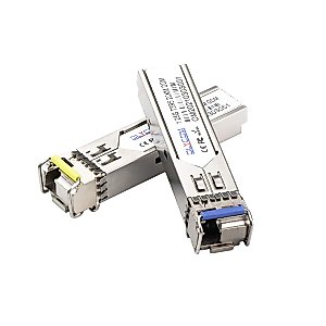 One Pair of 1.25G SFP Bidi Single Fiber Transceiver 1310nm/1550nm SMF LC Connector up to 20 km for Open Switches