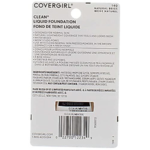 CoverGirl Clean Normal Skin, 140 Natural Beige, 1 Ounce
