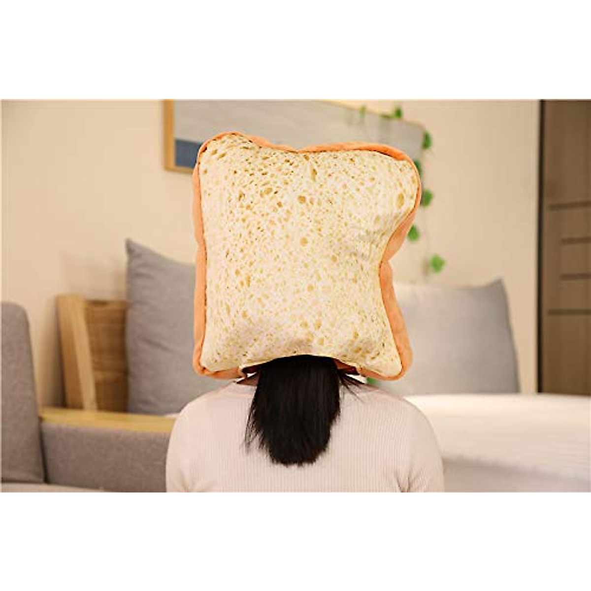 Warmtree Cute Plush Hat Funny Novelty Plush Animal Fruit Hat Mask Cap Photo Props Dress Up Hat Cosplay Halloween Party Costume Headgear (Bread)