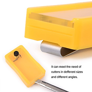 NEWISHTOOL Snap Off Blade Disposal Container Can to Break Utility Knife Blade, Trash Knife Blades Gather by Magnet Safe Storage Bank, Blade Dispenser Yellow Plastic Case with Hanging Clip