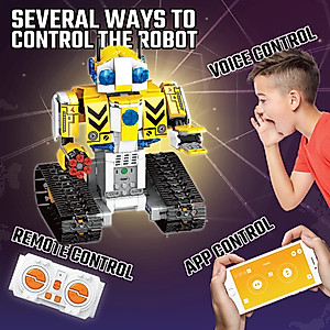 Remote Control Robot Building Kits with Remote & App - 385-Pcs Brick Blocks | Kids Learning Educational Science STEM Toys Building Toys for Girls and Boys Ages 6, 7, 8, 9, 10, 11, 12+ Years Old