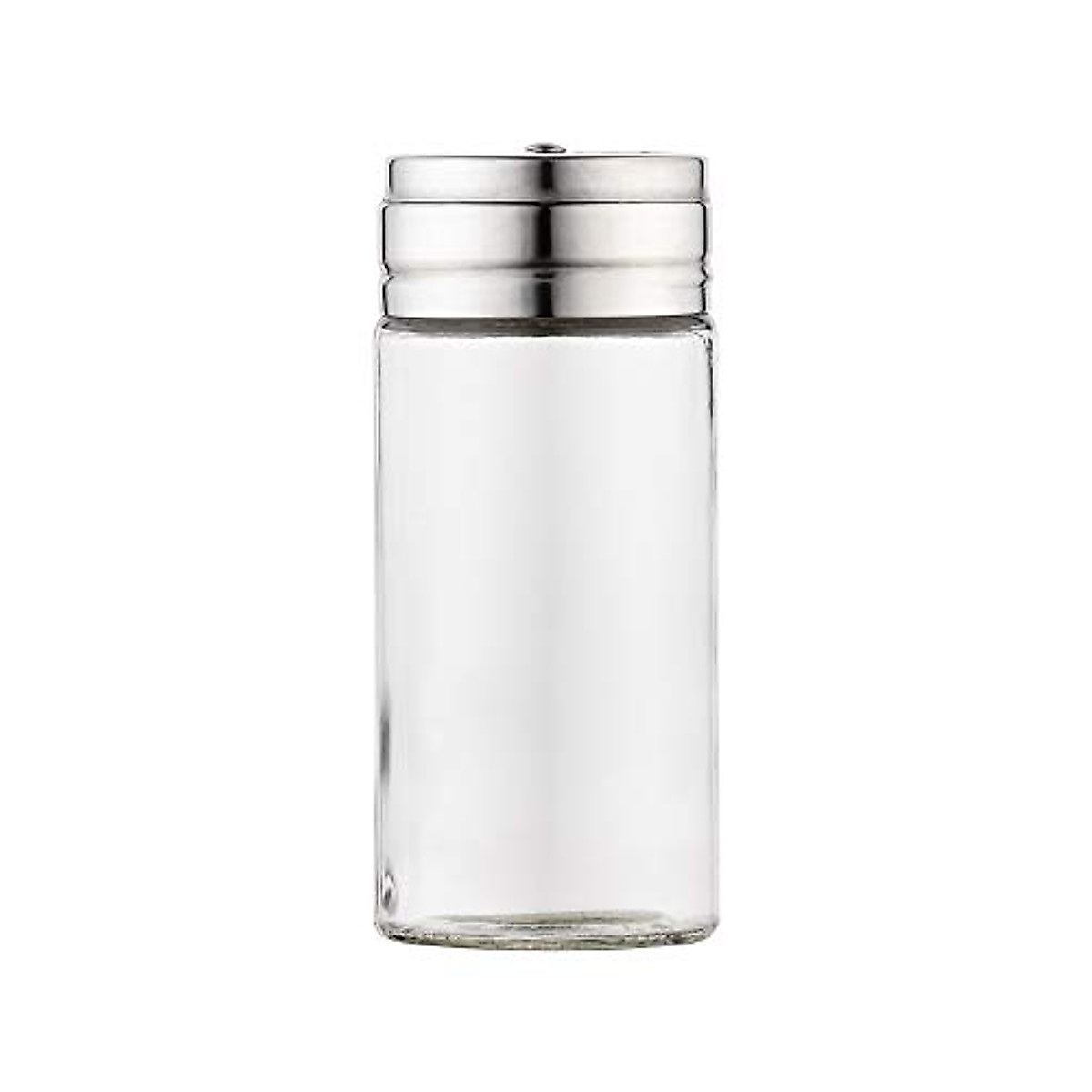 Fox Run 5167 Glass Spice Jar with Stainless Steel Shaker Lid, 6 Ounce, Clear Container for Seasonings