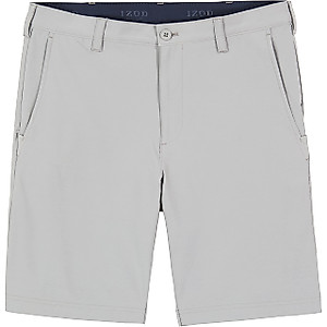 IZOD Mens 9.5" Swingflex Stretch Straight Fit Golf Shorts, Cinderblock, 30 US