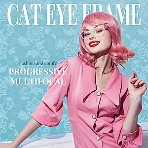 Gaoye 3 Pack Cat Eye Progressive Multifocal Readers+2 Pack Reading Glasses Women, Computer Magnifying Blue Light Blocking Readers Anti Glare (A1 5 PACK MIX, 1.5, multiplier_x)