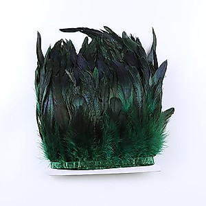 2.19yd Natural White Chicken Feathers Trim Fringe Rooster Feather Ribbon for Festival Party Clothing Decoration Craft