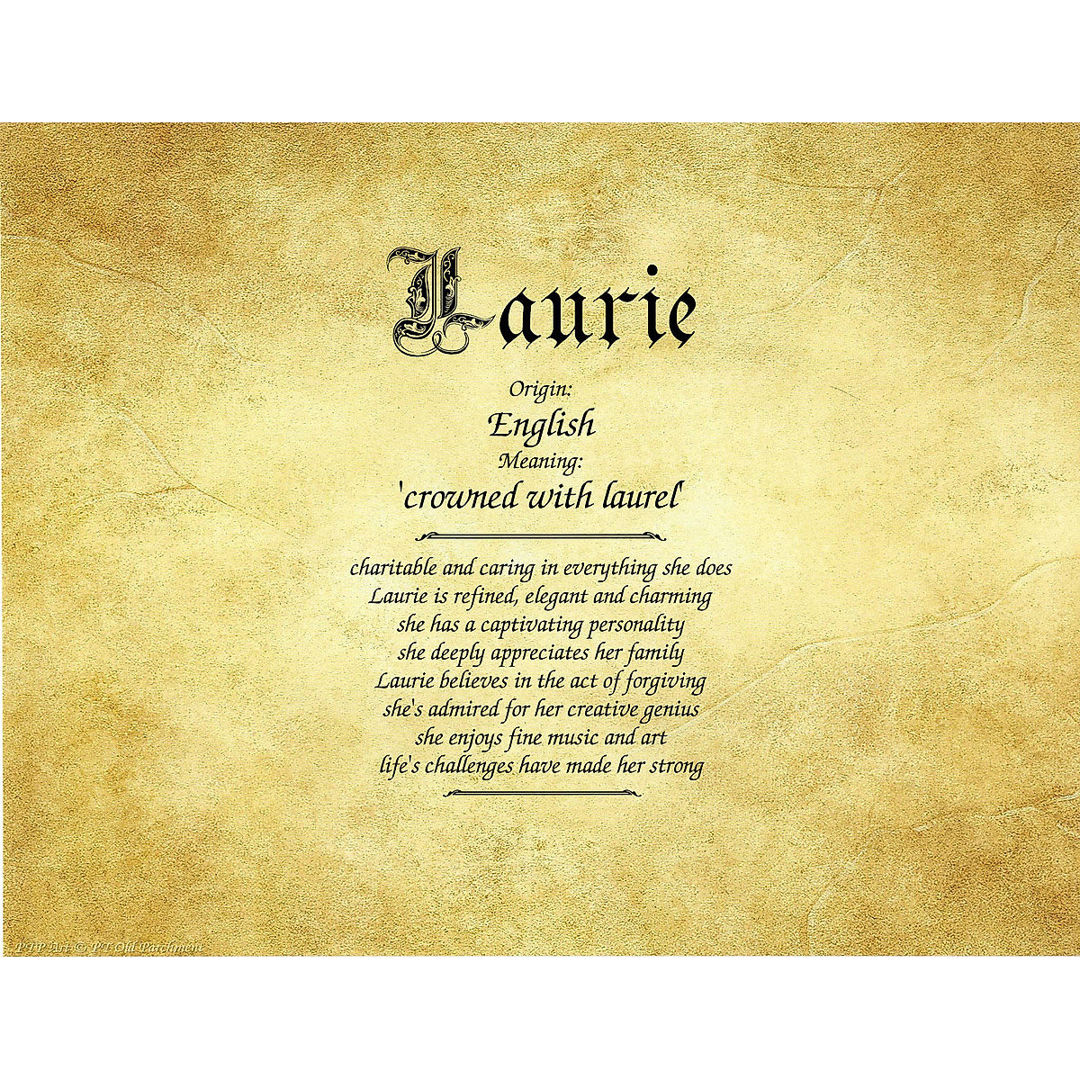 OLD PARCHMENT - Personalized ANY First Name Meaning Keepsake Print 8.5 x 11 | Artwork Home Decor Kids Room Brown 8.5 x 11 Inch