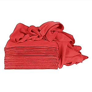 CleanAide Microfiber Cleaning Towels, Reusable Lint-Free and Absorbent Cloth for Kitchen and Car Use, 300GSM, 12 x 12 in. Red, 50-Pack