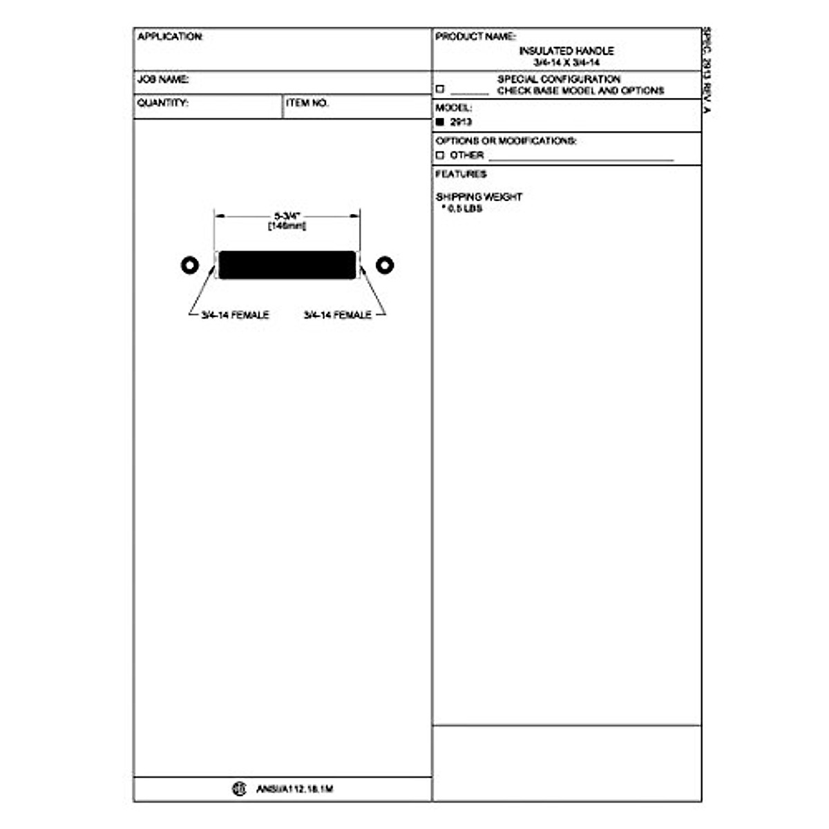 Fisher 2913 Insulated Handle for Pre-rinses (Fisher Only) , Black
