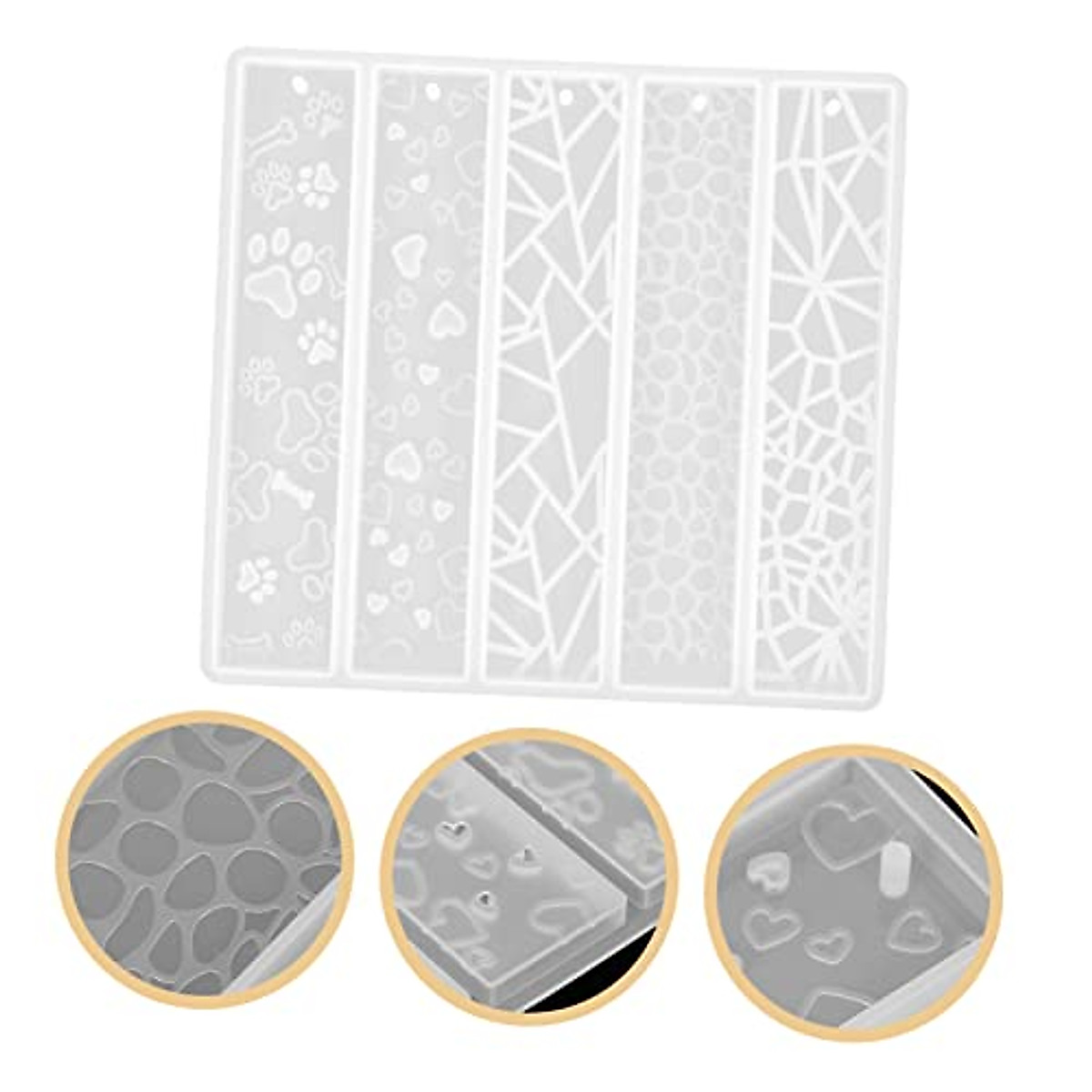 VILLCASE Bookmark Mold Resin Epoxy Bookmark Chocolate Fondant Bookmark Casting Molds Rectangular Bookmark DIY Gift Tag Jewelry Tags DIY Craft Making Trays Crafts Student Crystal Silica Gel