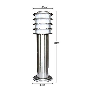ZMY Modern Waterproof Outdoor Pillar Light Anti-Rust Acrylic Post Lighting Decorative Garden Lawn Column Lantern Landscape Villa Home Pathway Fixture E27 Edison (Color : Silver)