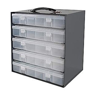 Durham 290-95 Gray Cold Rolled Steel Rack for 5 Small Plastic Compartment Boxes, 11-1/4" Width x 10-3/4" Height x 6-3/4" Depth