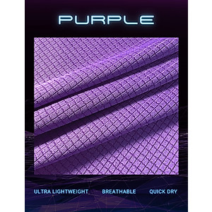 DEMOZU Men's Neon Running Athletic Workout Tank Top Quick Dry Swim Beach Pool Gym Tank Top Sleeveless Muscle Shirts, Purple, L