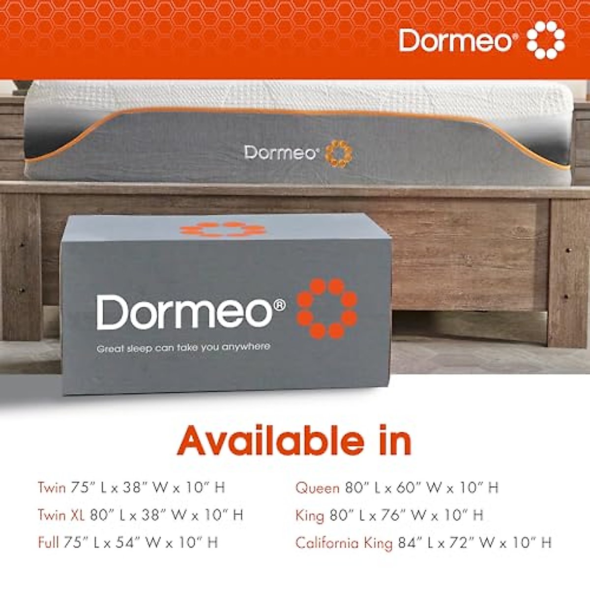 Dormeo Recovery 10" Twin XL Mattress with Signature Recovery Foam™ and Pressure Relieving OctaspringⓇ Technology, Medium Firm - 80” L x 38” W x 10” H