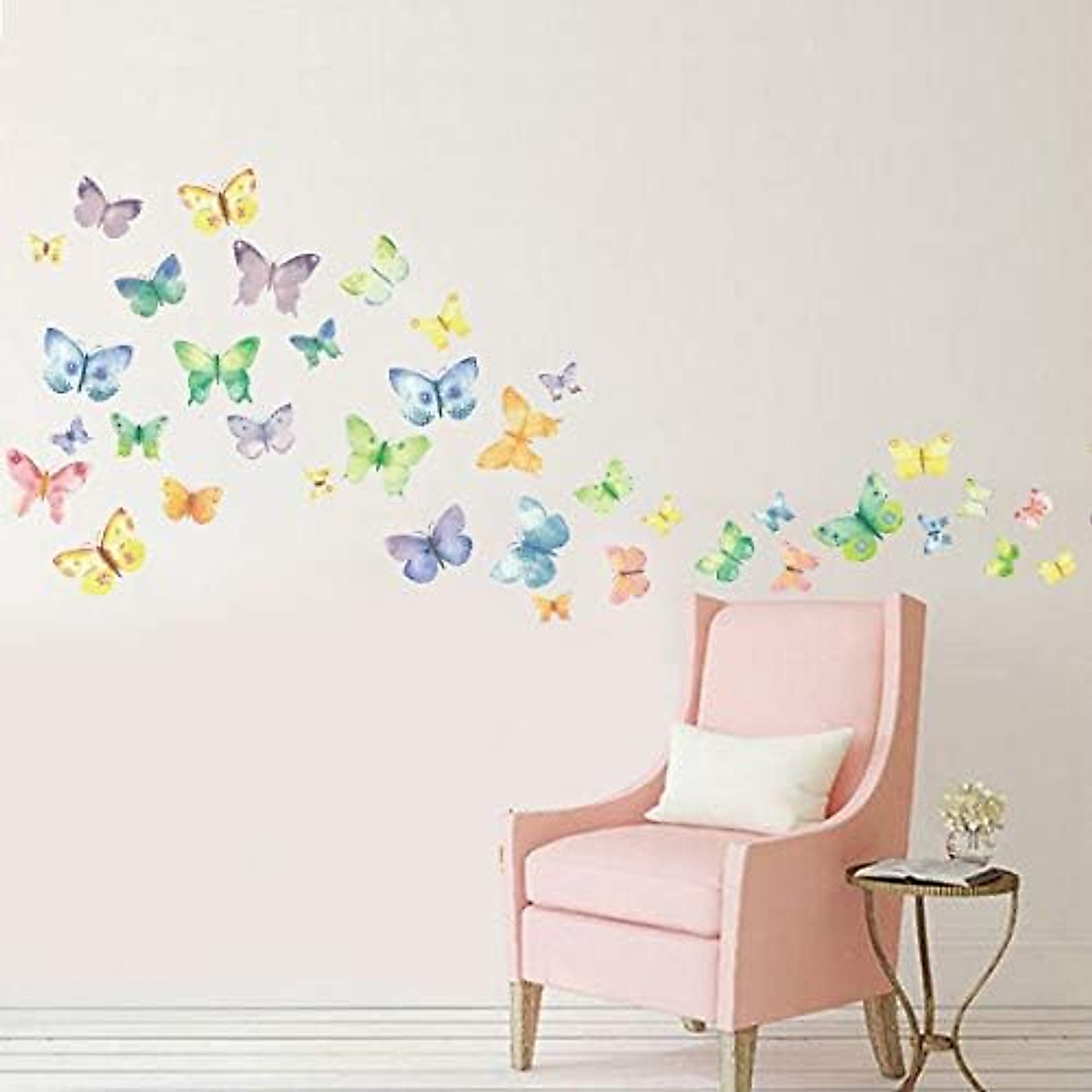 Kath and Cath Butterfly Wall Stickers Butterfly Wall Decals Wall Decor Removable for Girls Kids Nursery Bedroom Living Room