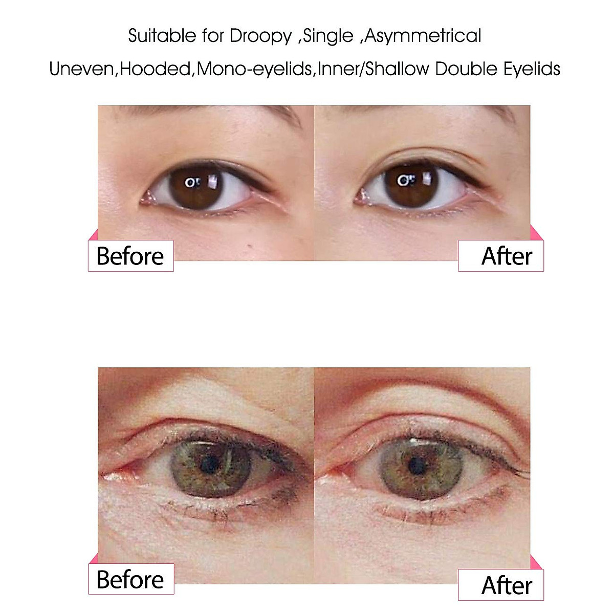 Invisible Lace Self-adhensive Fiber One-Sided Sticky Double Eyelid Tapes Stickers, Medical-use Breathable Fiber Instantly Eyelids Lift, Suitable for Hooded, Droopy, Uneven, Mono-eyelids