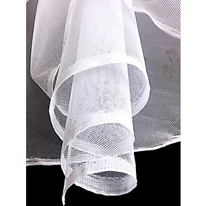 Keily & Megan Inc, 58" Wide Petticoat Hard Net Fabric Stiff Tulle Mesh Can-Can Net Wrap-Around Mesh Fabric by The Yard (White, 1 Yard)