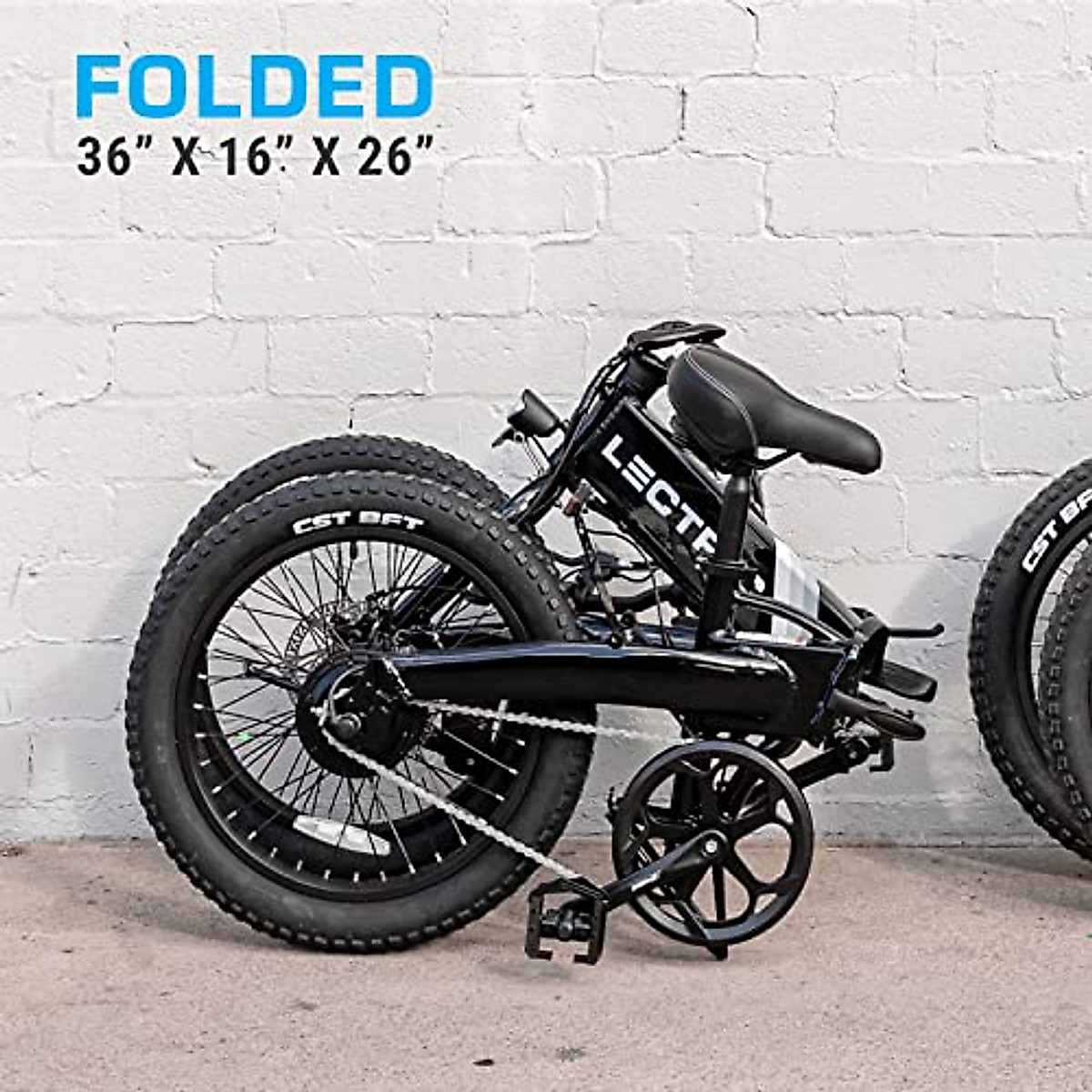 LECTRIC XP™ Lite Electric Bike | Adult Folding Bikes - Weighs Only 46lbs | 40+ Mile Range w/ 5 Pedal-Assist Levels | 20mph Top Speed - Class 1 and 2 eBike (Midnight Black)